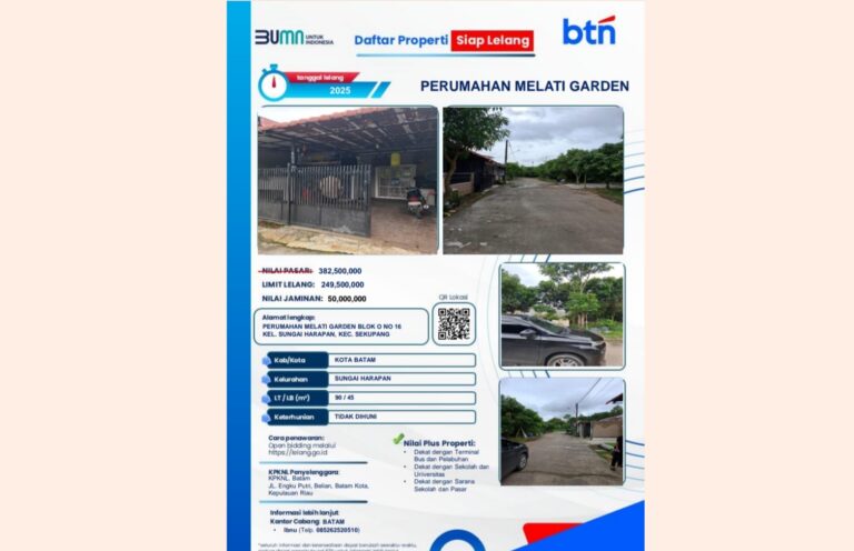 BTN Lelang 92 Rumah di Batam, Buka Peluang Baru Miliki Hunian ...